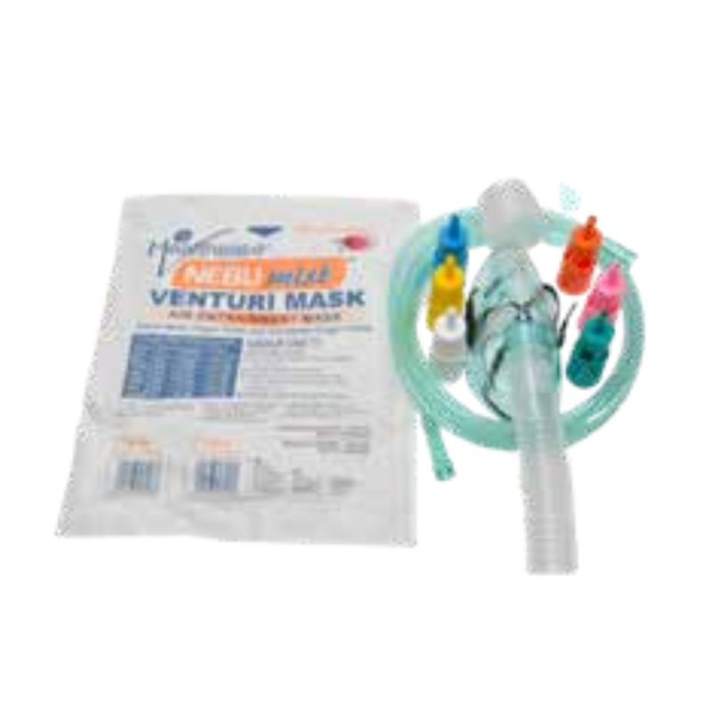 Healthease NEBU mist Venturi Oxygen Masks with Tubing and 6 Diluters ...